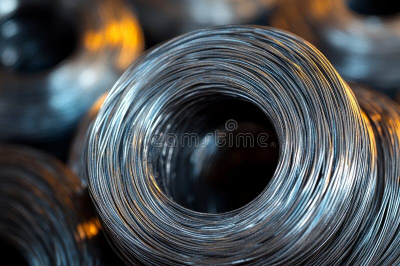 Thin Metal Wire Rolled Up in Circles, Creating a Mesmerizing Pattern of ...