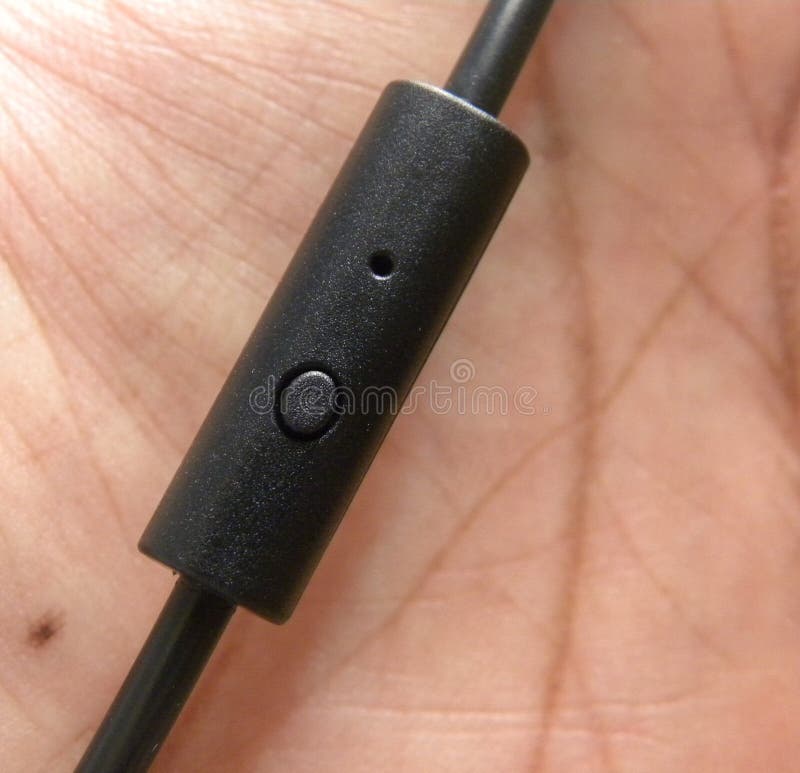 Thin Microphone of Headphone Stock Photo - Image of listening, button ...