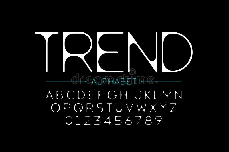 Thin modern font design stock vector. Illustration of character - 134679042