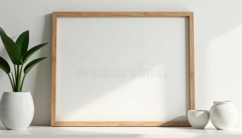 Thin Natural Wood Frame, Subtle Texture, Neutral Tones, Decor, Simple ...