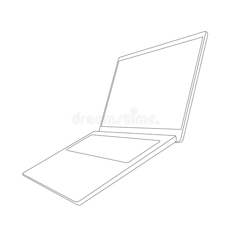 Closed Laptop Drawing Stock Illustrations – 96 Closed Laptop Drawing ...