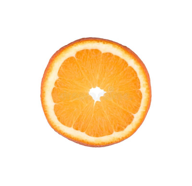 Thin Orange Fruit Slice Isolated on a White Background. Ctrus Round ...