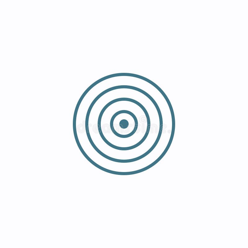 Thin Out Line Flat Target Icon. Geometric Flat Shape Element. Abstract ...