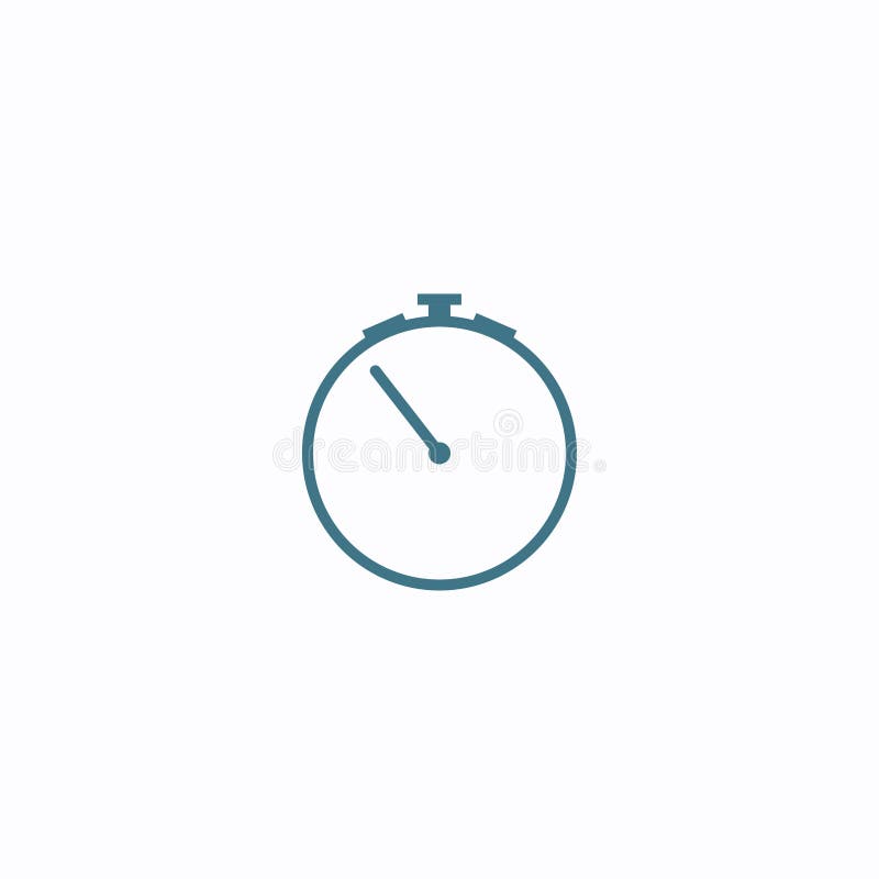 Thin Out Line Stopwatch Timer Icon. Geometric Flat Shape Element ...