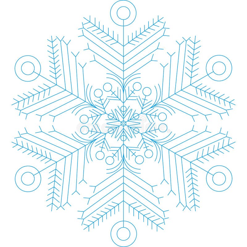 Thin Outline of a Fragile Snowflake. Winter Snow Stock Vector ...