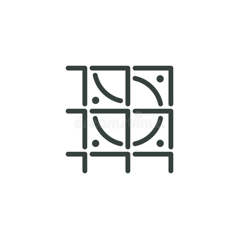 Thin Outline Icon Ceramic Tiles. Such Line Sign As Decorative Tile ...