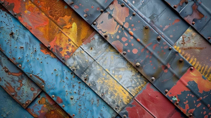 Thin Overlapping Sheets of Metal Forming a Patchwork of Patterns on the ...