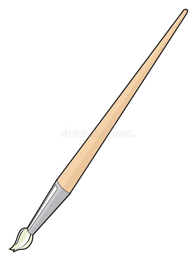 Thin paintbrush stock illustration. Illustration of concept - 61522399