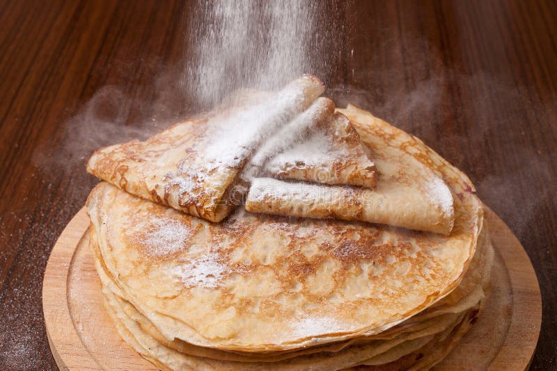 Thin Pancakes with Crispy Crust Stock Image - Image of carnival, crispy ...
