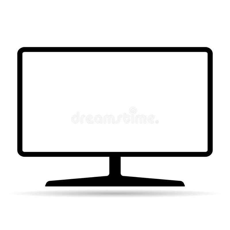 Thin Pc Monitor Shadow Icon, Technology Device Equipment Symbol, Web ...