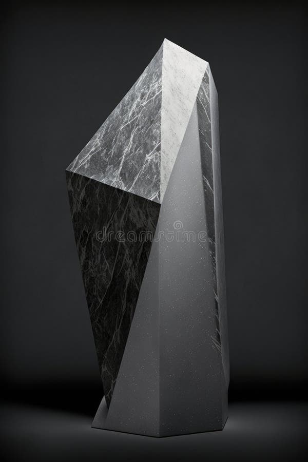 Thin Pentagonal Shard of Stone with Sharp Edges Podium, Empty Showcase ...