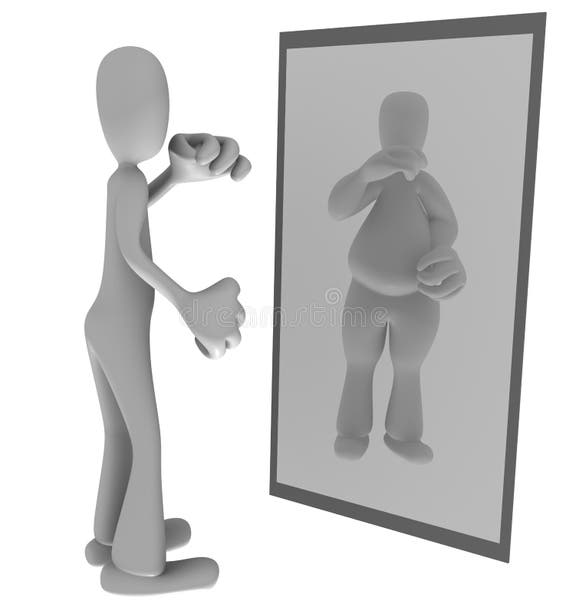 Fat Woman Looking Mirror Stock Illustrations 193 Fat Woman Looking
