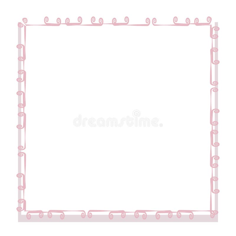 Thin Pink Princess Frame Border Stroke Beauty with Small Pink ...