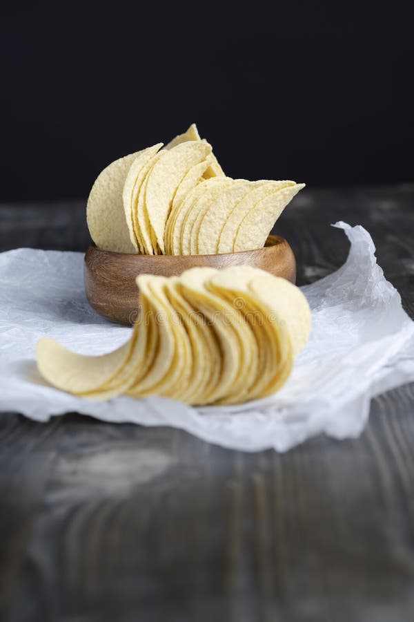 Thin Potato Chips with Spices, Close Up Stock Photo - Image of thin ...