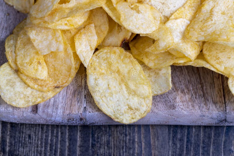 Thin Potato Chips with Spices, Close Up Stock Photo - Image of crisp ...