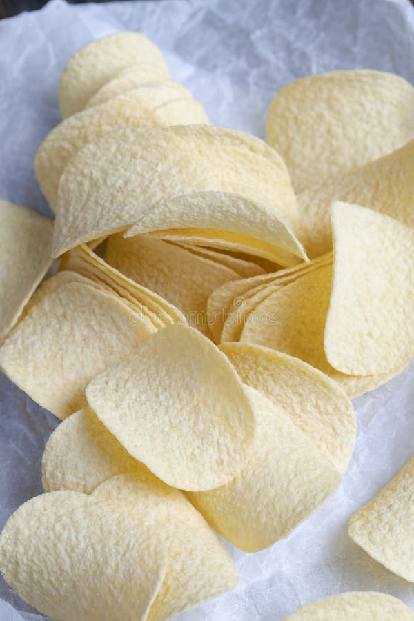 Thin Potato Chips with Spices, Close Up Stock Photo - Image of golden ...
