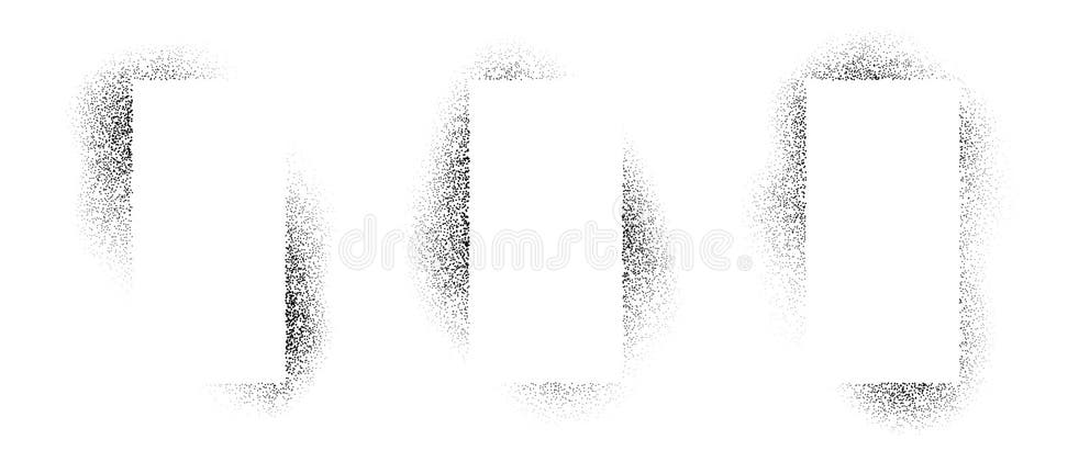 Thin Rectangle Frames with Spray Stencil Effect Set. Grunge Dotted ...