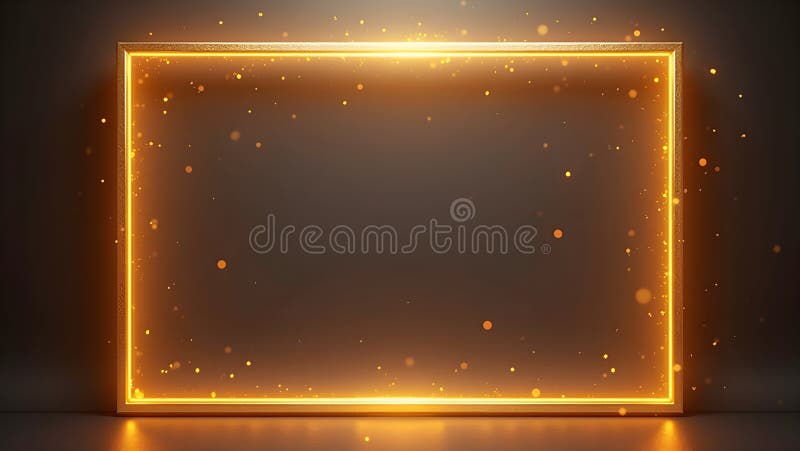 Thin Rectangular Gold Frame with Gradient Shine and Crisp Edges Stock ...