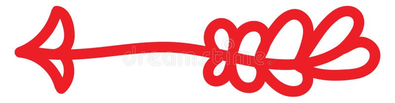 Thin Red Arrow with a Flower Like Tail, Icon Stock Vector ...