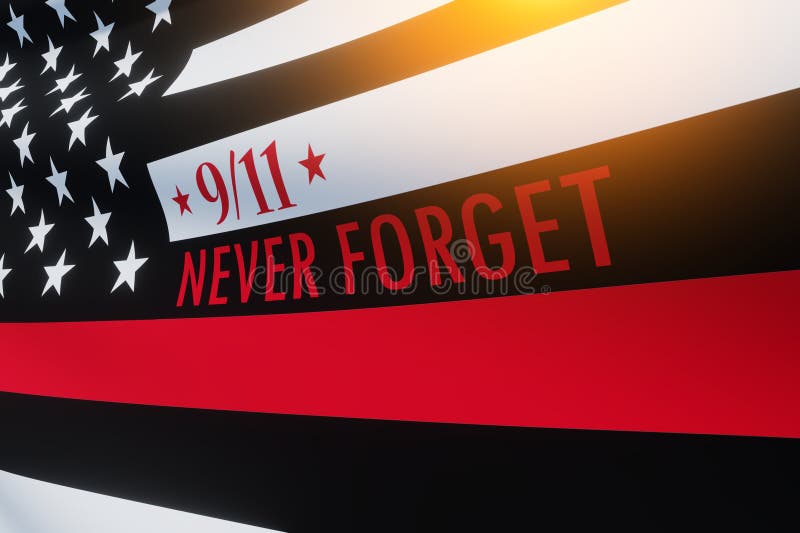 Thin Red Line Firefighter Flag with Light Spot. Remembering, Memories ...