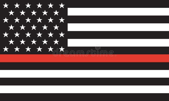 Thin Red Line Firefighter Flag Vector Stock Vector - Illustration of ...