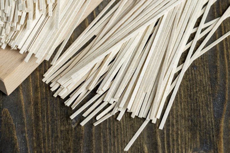 Thin Rice Flour Noodles on the Table, Close Up Stock Image - Image of ...