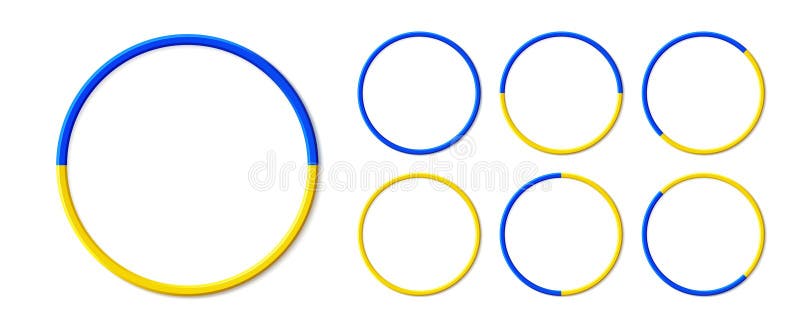 Thin Round Blue Yellow Border with Shadow Stock Vector - Illustration ...