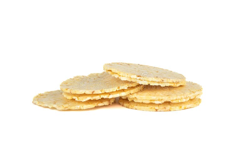 Thin Round Cornbread on a White Background. Stock Image - Image of ...