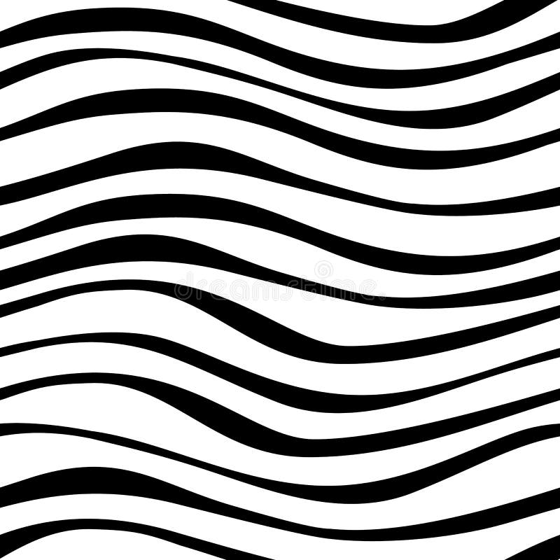 Thin Seamless Lines. Simple Black Ink Waves. Stock Vector ...