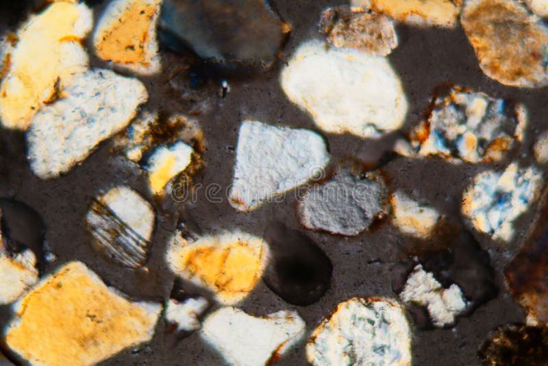 Thin Section of a Fine Grained Sandstone Under the Microscope and in ...