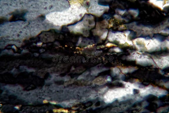 Thin Section of Quartz Crystals Under the Microscope Stock Image ...