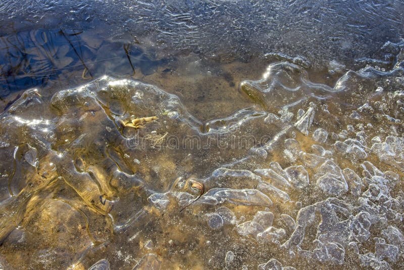 Thin Sheet of Clear Ice on Lake Shore, Finland Stock Photo - Image of ...