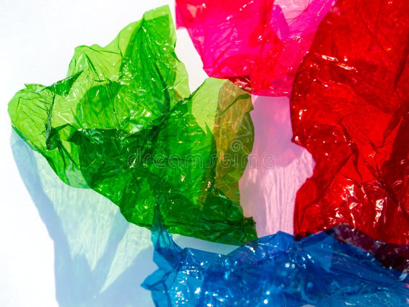 Thin Sheet of Pink Colour Cellophane with Shiny Crumpled Surface ...