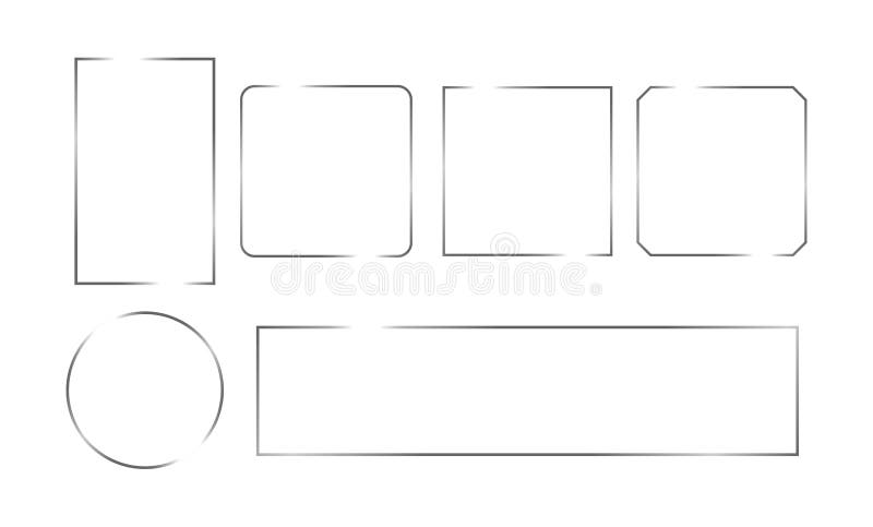 Thin Silver Frames. Shine Metallic Frame, Decorative Banner with Lights ...