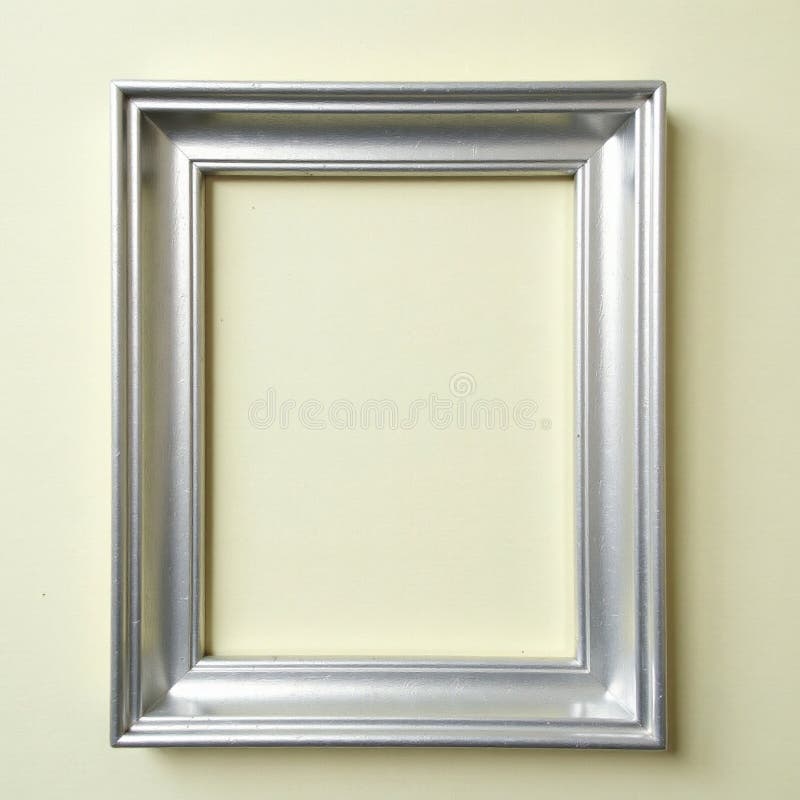 Thin Silver Painted Wooden Frame, Clean Lines, Isolated Backdrop ...