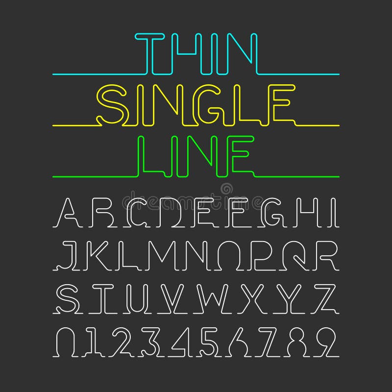 Thin Single Line font stock vector. Illustration of minimal - 78714692
