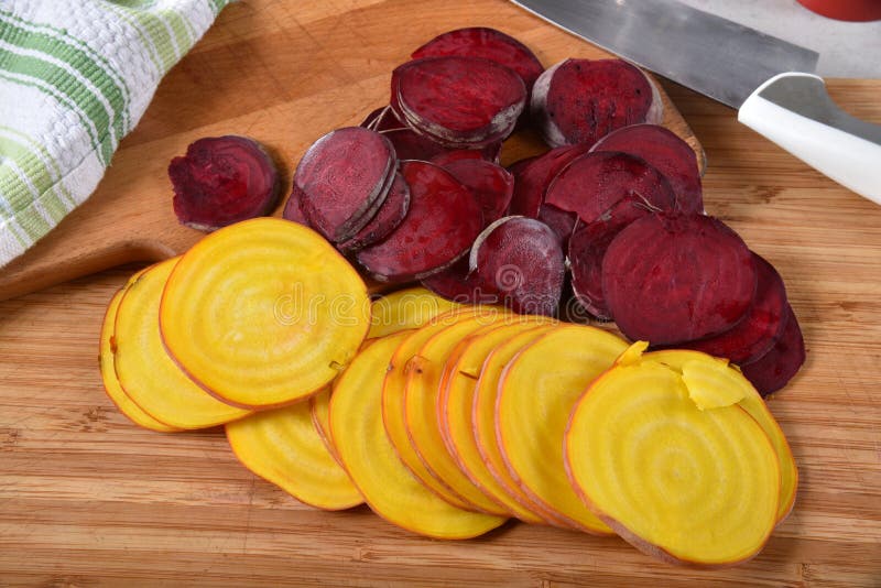 Sliced Red and Golden Beets Stock Photo - Image of nutritious, uncooked ...