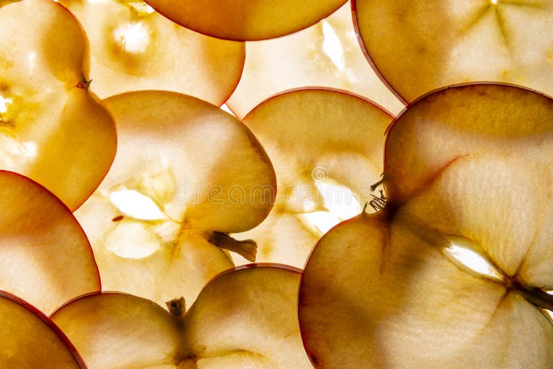 Thin Slices of Apples on a White Background Stock Photo - Image of ...