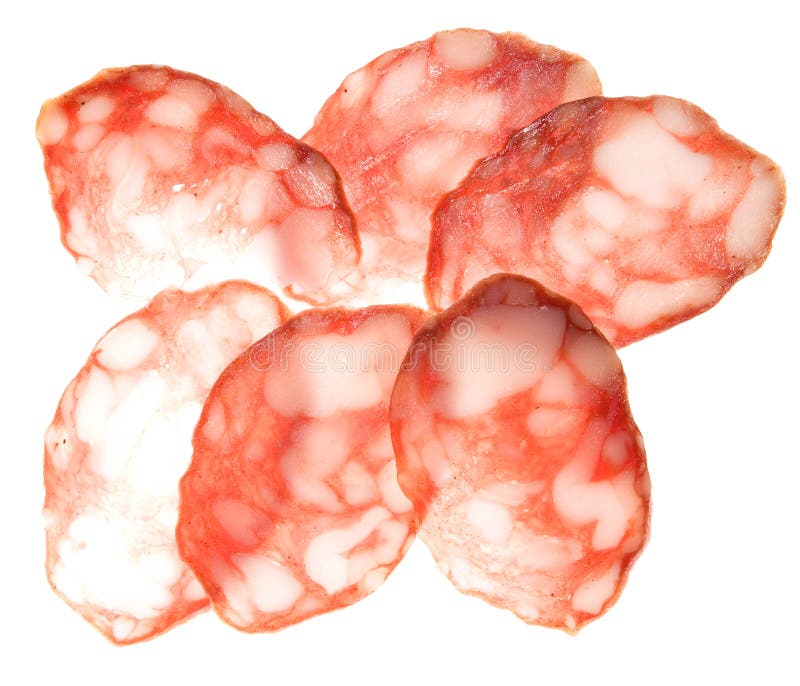 Thin Slices of Smoked Wurst Stock Photo - Image of calories, energy ...