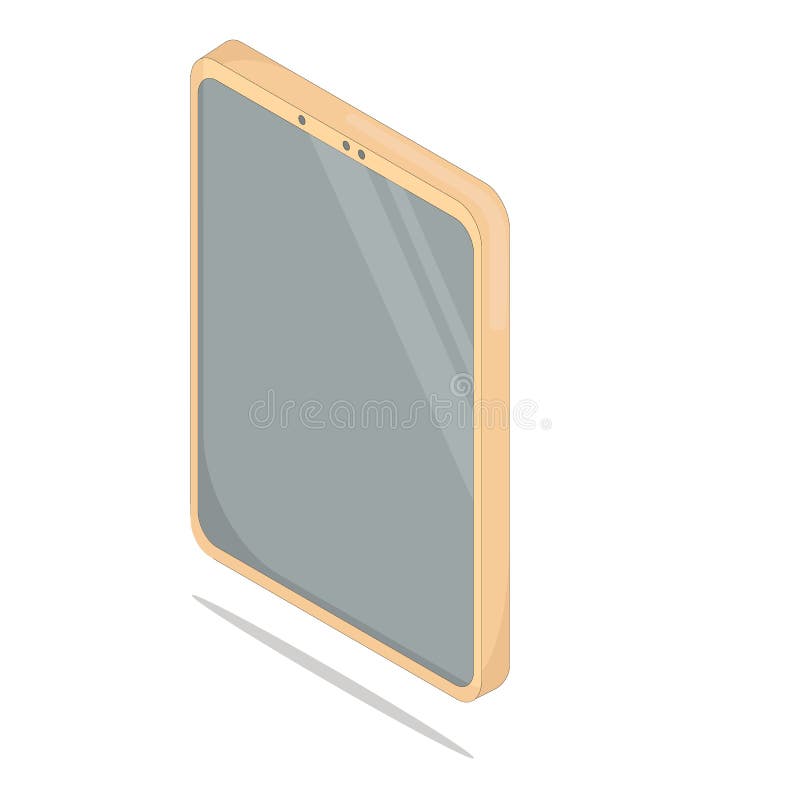 Thin, Small Tablet, Orange in Volume Stock Vector - Illustration of ...