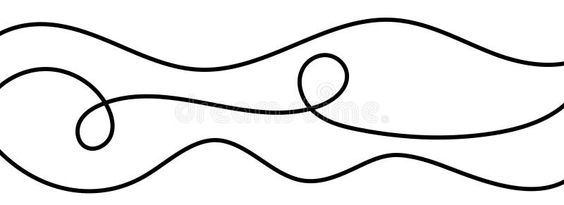 Thin Squiggle Line Set. Wavy Wiggle Stripe Pattern Collection Stock ...