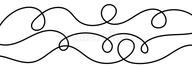 Thin Squiggle Lines. Wavy Wiggle Stripe Pattern Collection Stock ...