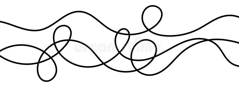 Thin Squiggly Lines. Wavy Wiggle Stripe Pattern Decoration. Curvy ...