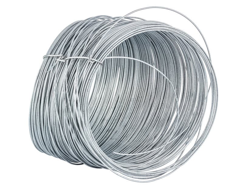 Thin Steel Galvanized Wire in Coil Isolated on White Background Stock ...