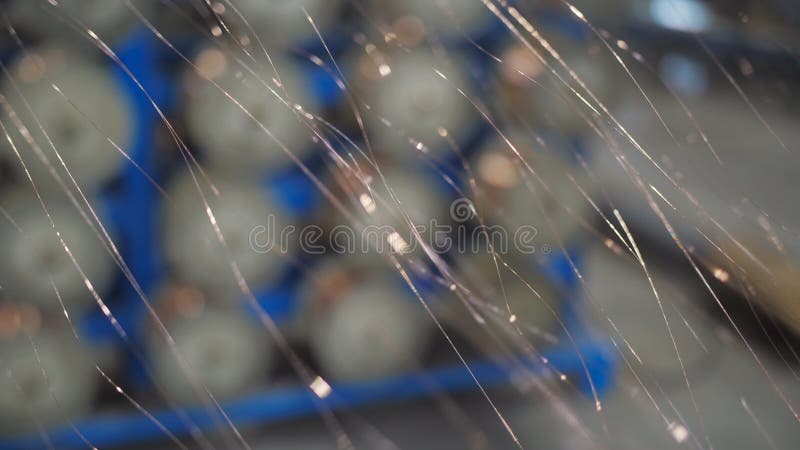 Thin Strands of Copper Wire are Woven into a Single Cable. the Process ...