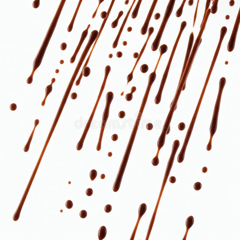 Close Up of Chocolate Syrup Leaking on White Background Front View ...