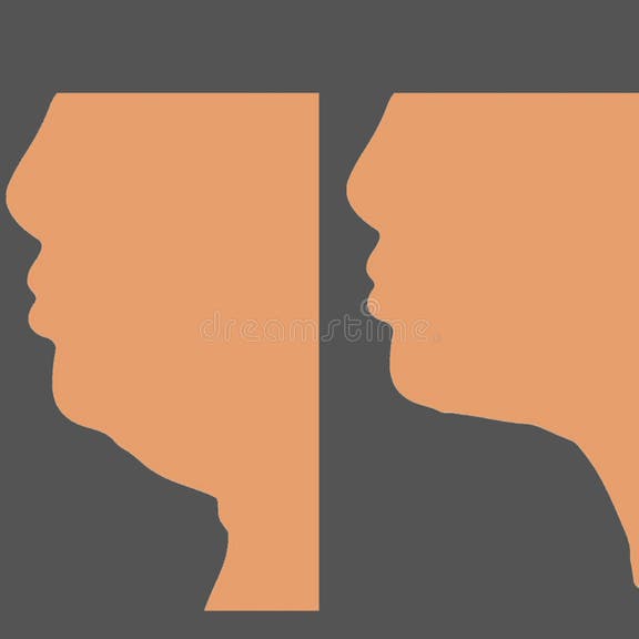 Thin and Thick Jaw Line Transition - 1 Stock Illustration ...