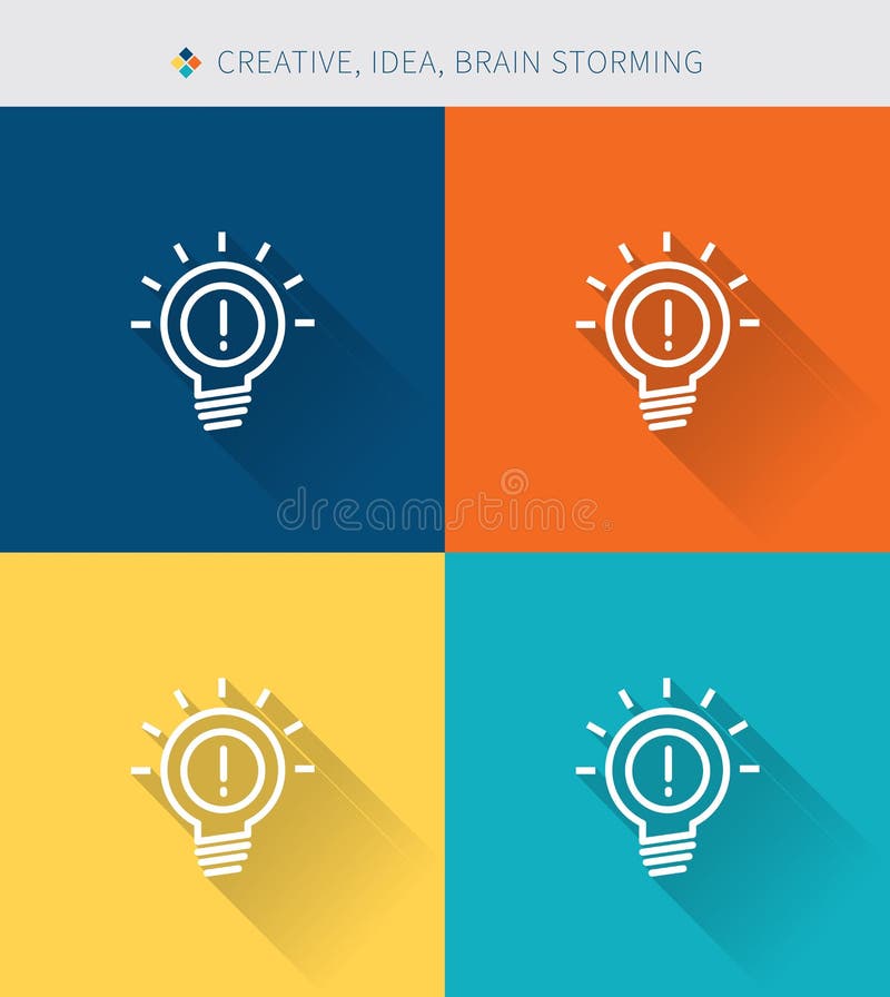 Thin Thin Line Icons Set of Creative Idea & Brainstorming , Modern ...