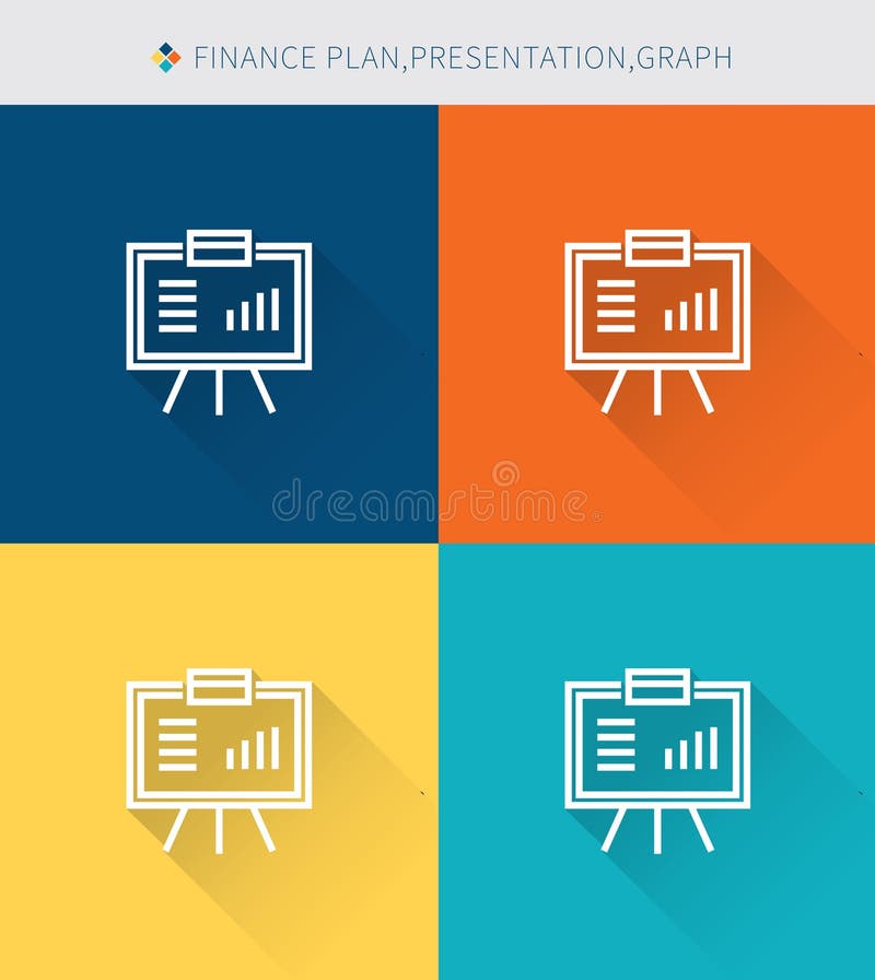 Thin Thin Line Icons Set of Finance Plan & Presentation and Graph ...