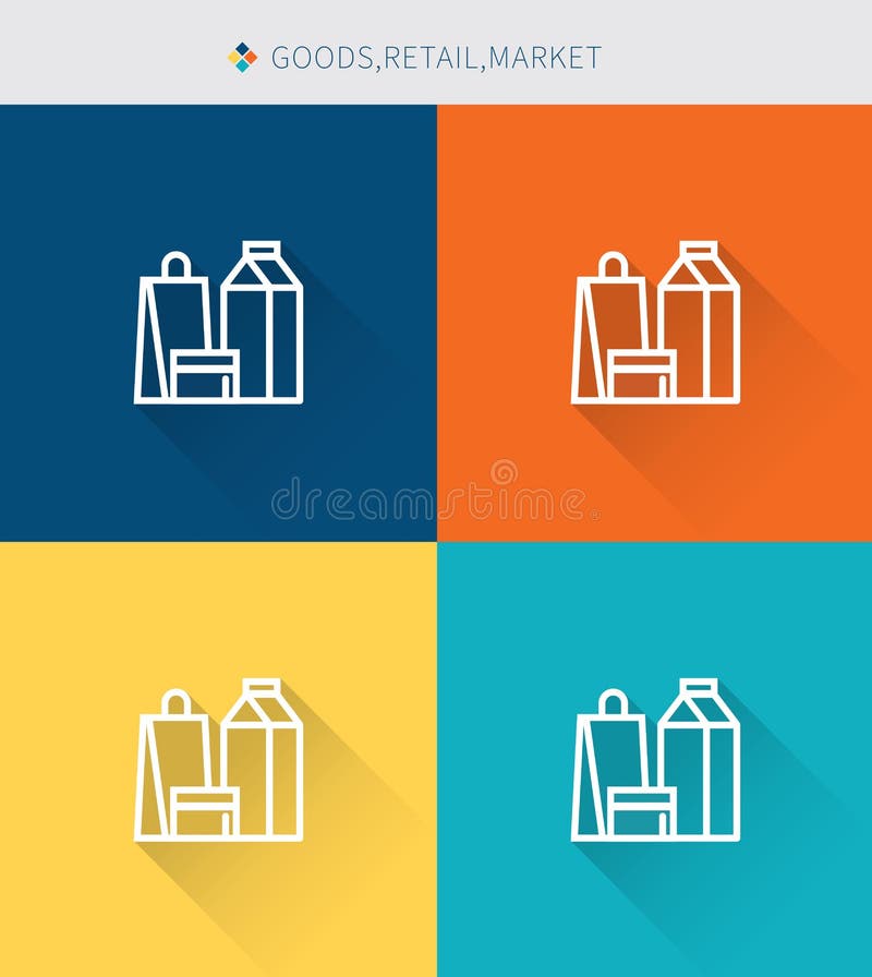 Thin Thin Line Icons Set of Good Goods & Retail and Market , Modern ...